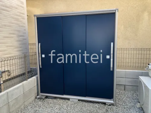 スチール 物置 イナバ フォルタ 1790×1790×2085 FS-1818S の外構施工例（現場番号：42076） - ファミリー庭園