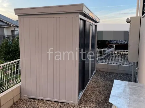 スチール 物置 イナバ フォルタ 3050×1370×2085 FS-3014S の外構施工例（現場番号：43685） - ファミリー庭園