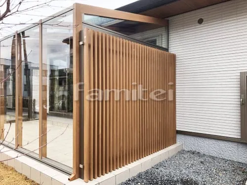 木製調目隠しフェンス塀 LIXILリクシル プログコートF1型（現場番号：32108）の施工例 | 外構・リフォーム工事のファミリー庭園