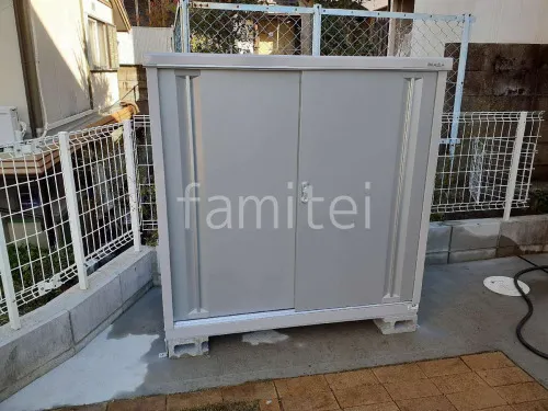 イナバ物置 シンプリー MJX-137C（現場番号：44428）の施工例 | 外構・リフォーム工事のファミリー庭園